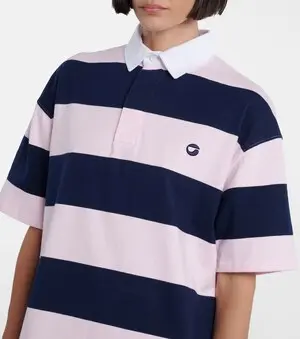 Coperni Striped Cotton Polo Dress - Blue