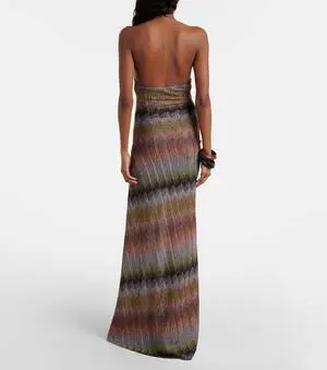Missoni Zigzag Halterneck Lamé Maxi Dress - Multicoloured