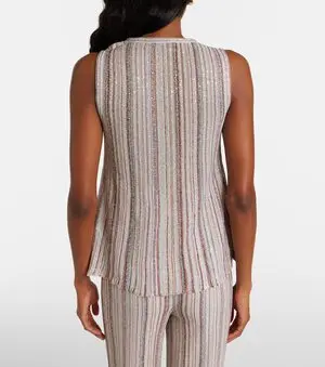 Missoni Sequined Striped Lamé Top - Multicoloured