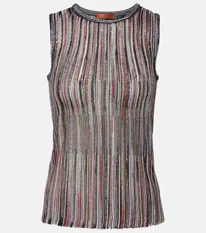 Missoni Sequined Striped Lamé Top - Multicoloured