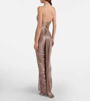 MARIA LUCIA HOHAN Alessandra Draped Lamé Gown