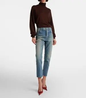 Saint Laurent 90s Cropped Slim Jeans