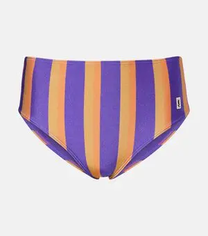 Saint Laurent Striped Bikini Bottoms - Purple