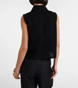 Saint Laurent Cassandre Cotton Piqué Top - Black