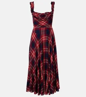 VIVIENNE WESTWOOD Vivienne Westwood Chichi Draped Plaid Midi Dress Red