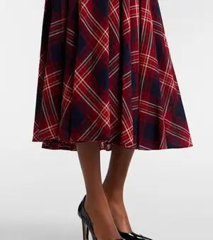 VIVIENNE WESTWOOD Chichi Draped Plaid Midi Dress - Red