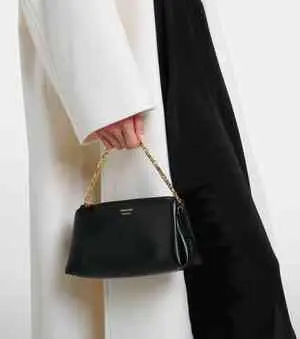 FERRAGAMO Gancini Mini Leather Shoulder Bag - Black
