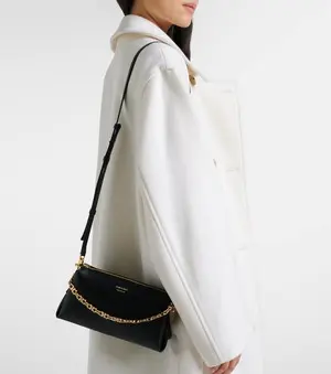FERRAGAMO Gancini Mini Leather Shoulder Bag - Black