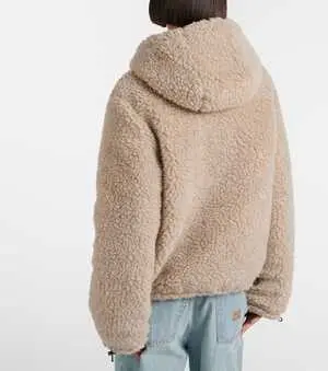 Miu Miu Wool-blend Teddy Down Jacket