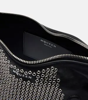 Alexander McQueen Manta Embellished Leather Clutch - Black