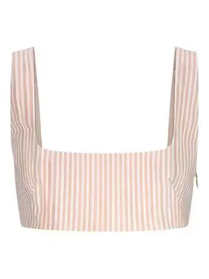 Andamane Striped Square-neck Bralette Top