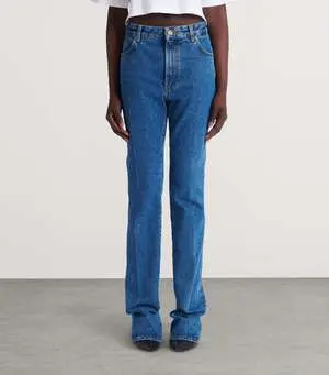 Balmain Elongated Straight Leg Jeans - Blue