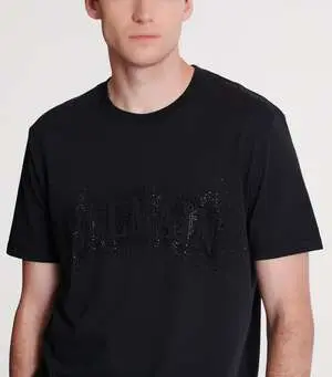 Balmain Cotton Crystal Logo T-shirt