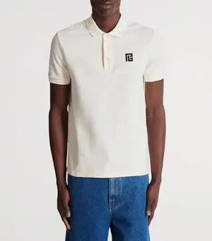 Balmain Cotton Monogram Polo Shirt
