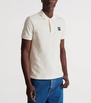 Balmain Cotton Monogram Polo Shirt