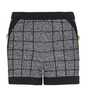 Balmain Tweed Check Shorts