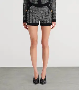 Balmain Tweed Check Shorts