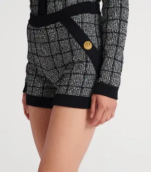 Balmain Tweed Check Shorts