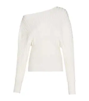 Balmain Rib-knit One-shoulder Sweater