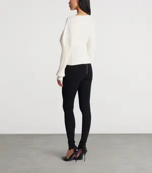 Balmain Rib-knit One-shoulder Sweater