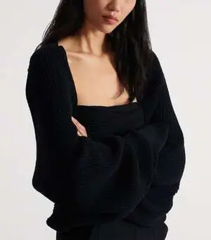 Balmain Rib-knit Bolero Cardigan - Black