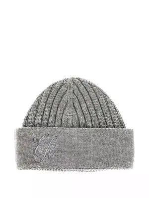 Emporio Armani Logo-embroidered Beanie - Grey