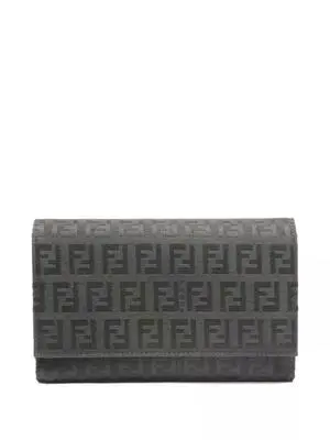 Fendi 2000s Zucchino Canvas Wallet - Grey