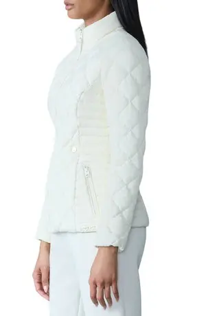 Mackage Diamond Quilted Recycled Down Jacket - Cream