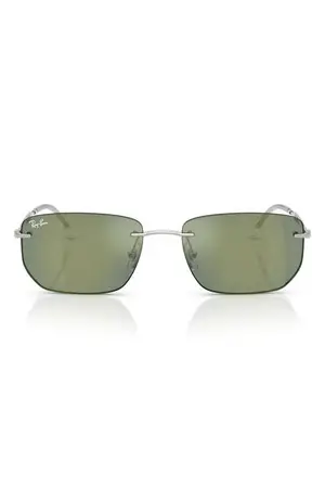 Ray-ban 56mm Rimless Sunglasses - Silver