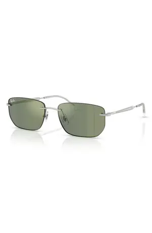 Ray-ban 56mm Rimless Sunglasses - Silver