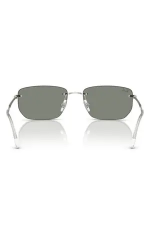 Ray-ban 56mm Rimless Sunglasses - Silver