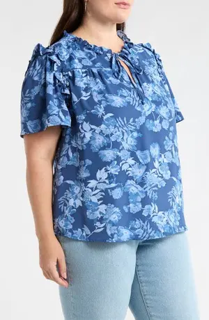 SUGARLIPS Floral Ruffle Top