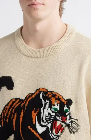 PACSUN Tiger Graphic Crewneck Sweater