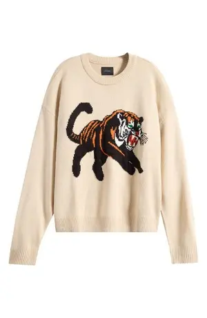PACSUN Tiger Graphic Crewneck Sweater