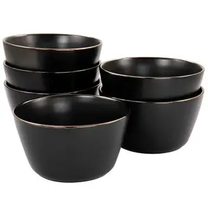 ELAMA Paul 6 Piece Stoneware Bowl Set - Black