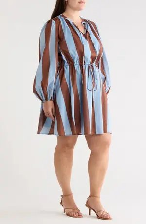 SUGARLIPS Evabelle Stripe Long Sleeve Shift Dress