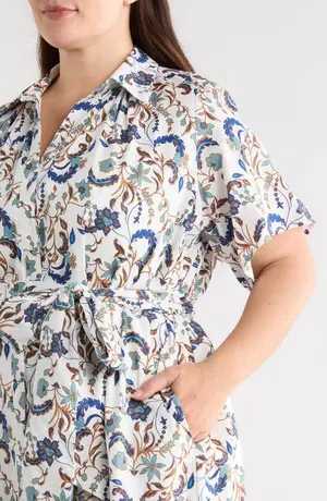 SUGARLIPS Ralston Floral Cotton Maxi Shirtdress