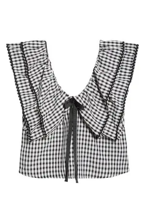 SUGARLIPS Dovery Gingham Ruffle Top