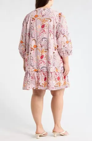 SUGARLIPS Floral Print Ruffle Hem Dress