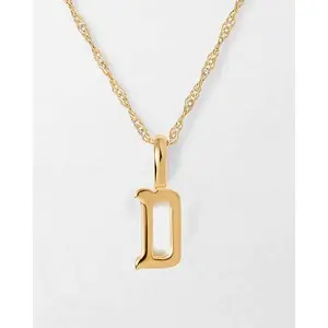 EDGE OF EMBER Solid Gold Initial Necklace - D