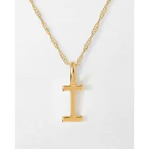 EDGE OF EMBER Edge Of Ember Solid Gold Initial Necklace I