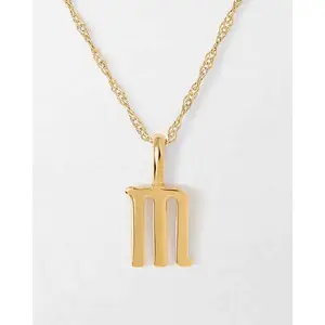 EDGE OF EMBER Solid Gold Initial Necklace - M