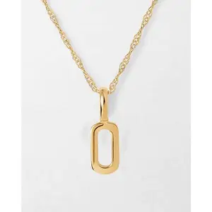 EDGE OF EMBER Solid Gold Initial Necklace - O