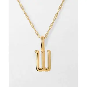 EDGE OF EMBER Solid Gold Initial Necklace - W