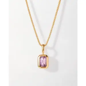 EDGE OF EMBER Deco Birthstone Necklace - Amethyst (february)