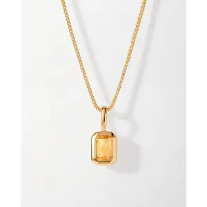 EDGE OF EMBER Deco Birthstone Necklace - Citrine (november)