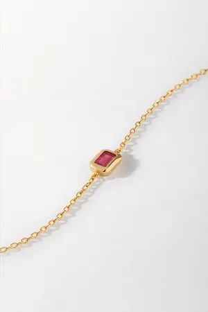 EDGE OF EMBER Deco Birthstone Bracelet - Ruby (july)