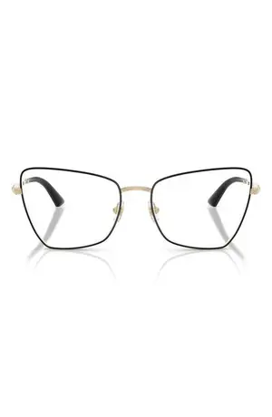 JIMMY CHOO 54mm Irregular Eyeglasses - Pale Gold/black/demo Lens