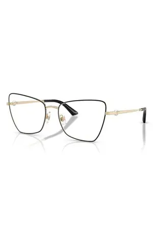 JIMMY CHOO 54mm Irregular Eyeglasses - Pale Gold/black/demo Lens