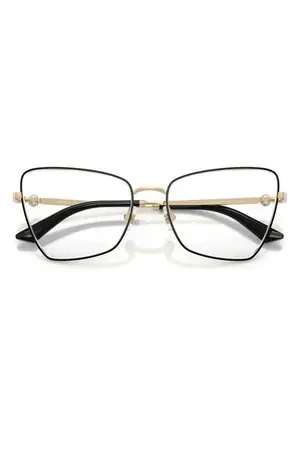 JIMMY CHOO 54mm Irregular Eyeglasses - Pale Gold/black/demo Lens